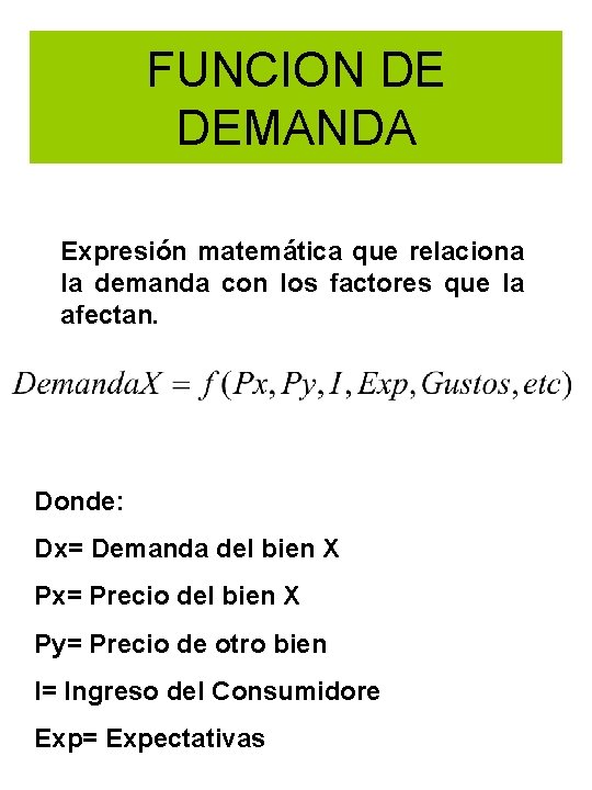 TEORA DE LA OFERTA Y LA DEMANDA CONTENIDOS