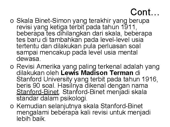 PSIKODIAGNOSTIK Tes Modern Sejarah Tes Modern Dahulu sebagian