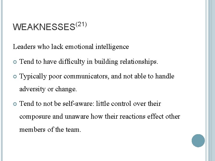 EMOTIONAL INTELLIGENCE IN LEADERSHIP AMBA Class Presentation Eric