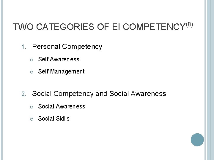 EMOTIONAL INTELLIGENCE IN LEADERSHIP AMBA Class Presentation Eric