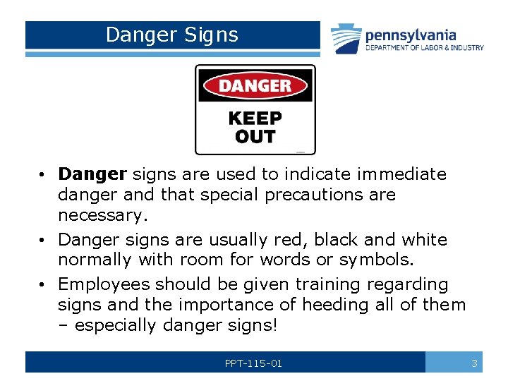 Safety Signs OSHA 29 CFR 1910 145 PPT115