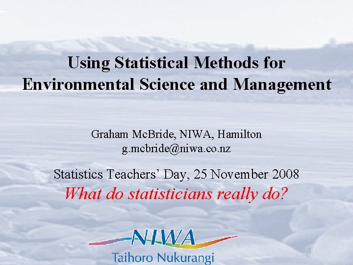 Using Statistical Methods for Environmental Science and Management