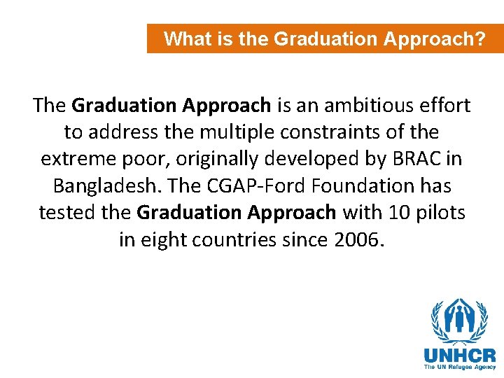 What is the Graduation Approach The Graduation Approach
