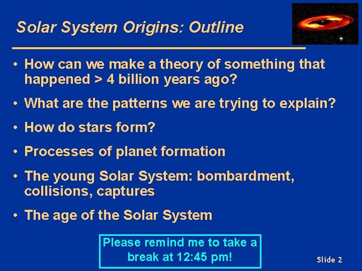 Lecture 7 Formation of the Solar System Dust