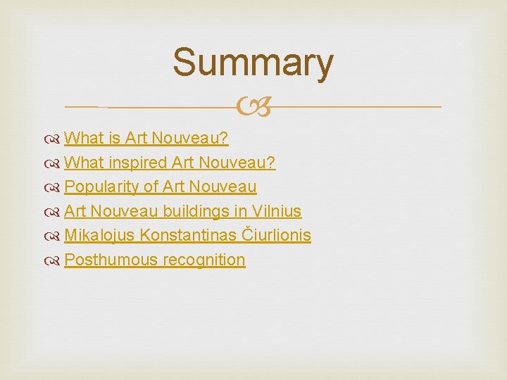 Art Nouveau Lithuania Summary What is Art Nouveau