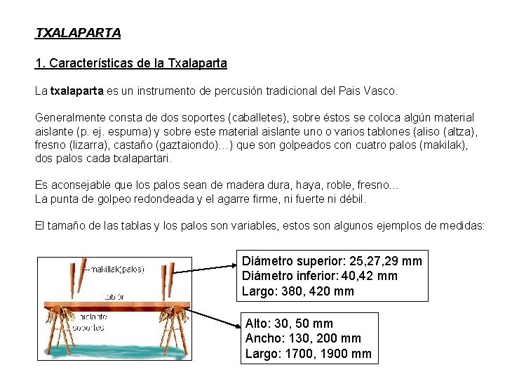 TXALAPARTA 1 Caractersticas de la Txalaparta La txalaparta