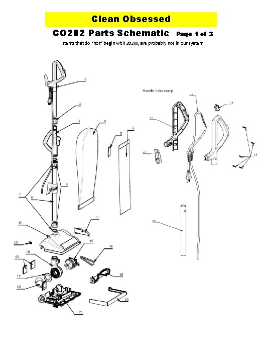 Clean Obsessed CO 202 Parts Schematic Page 1