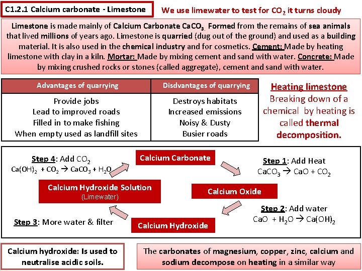 AQA Knowledge Power Point Unit 1 Chemistry 1