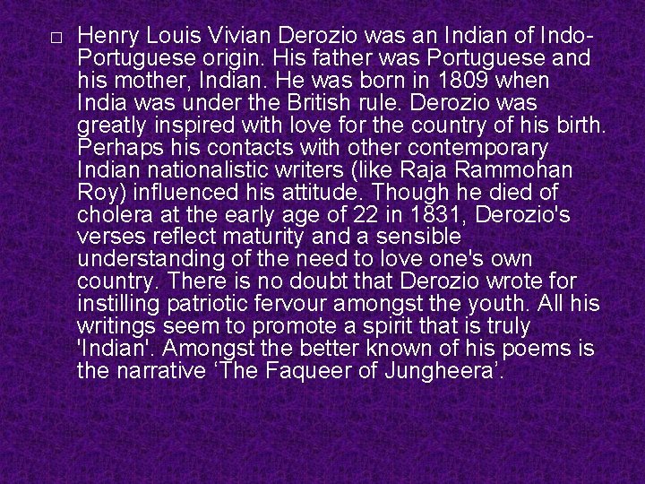 THE HARP OF INDIA BY HENRY L DEROZIO