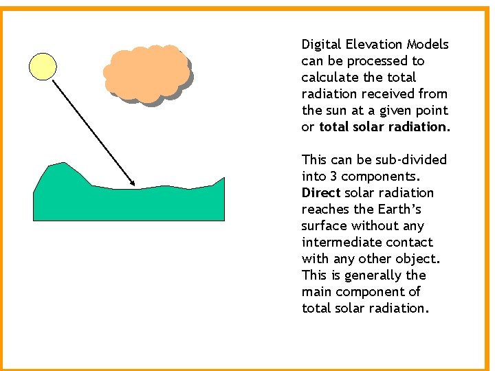 Digital Elevation Models can be processed to calculate