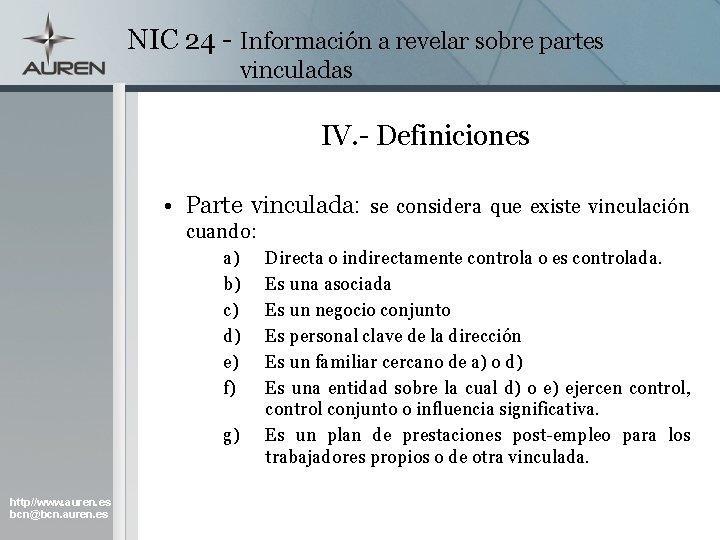NIC 24 Informacin a revelar sobre partes vinculadas