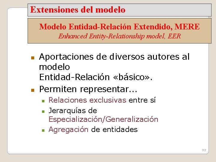 1 3 MODELO ENTIDAD RELACION EXTENDIDO Profa Vianey