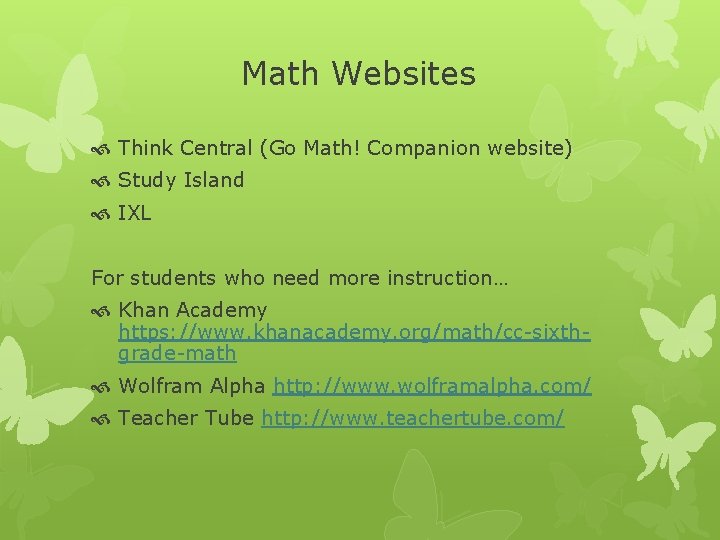 Welcome to Our Classroom Math with Mrs Tkacs