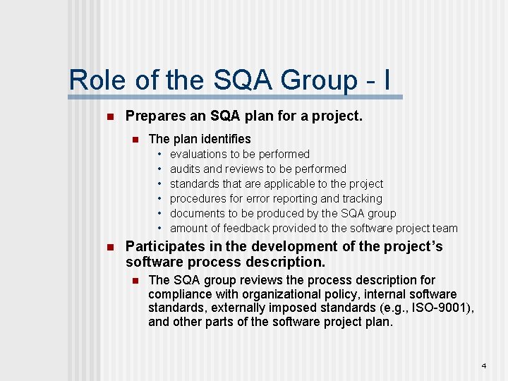 Lecture 12 Chapter 16 n Software Quality Assurance