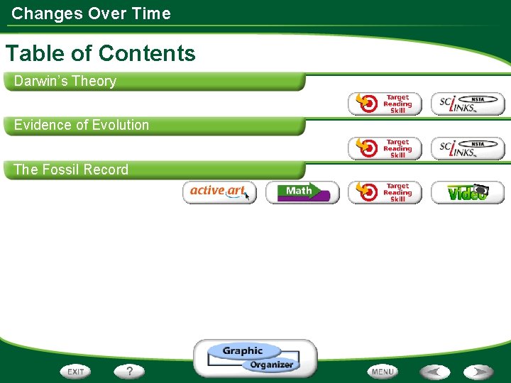 Changes Over Time Table of Contents Darwins Theory