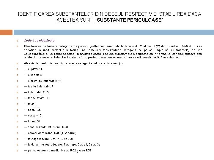 3 2 1 IDENTIFICAREA UNEI SUBSTANTE PERICULOASE A