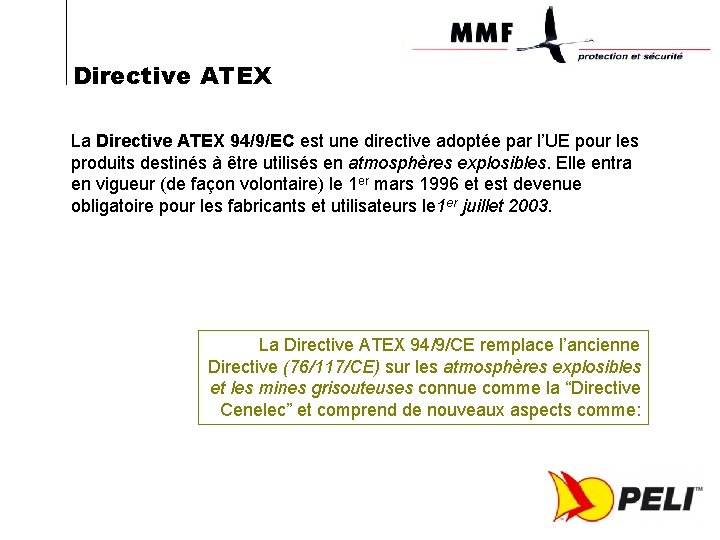 Directives ATEX quipement pour zones explosibles Directive ATEX