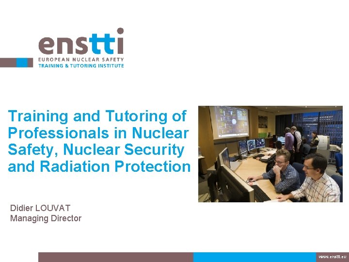 Training and Tutoring of Professionals in Nuclear Safety
