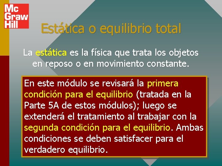 Captulo 5 B Equilibrio rotacional Presentacin Power Point