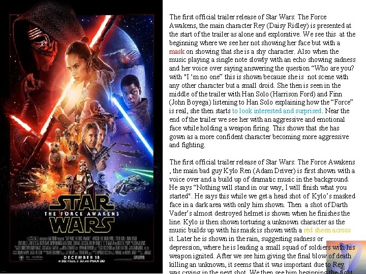 Introduction and Institution Star Wars The Force Awakens