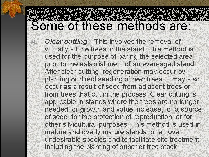 Tree Harvesting By Mr Kennedy Objectives n 1