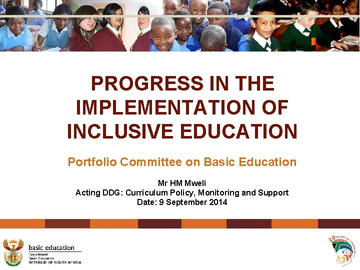 PROGRESS IN THE IMPLEMENTATION OF INCLUSIVE EDUCATION Portfolio