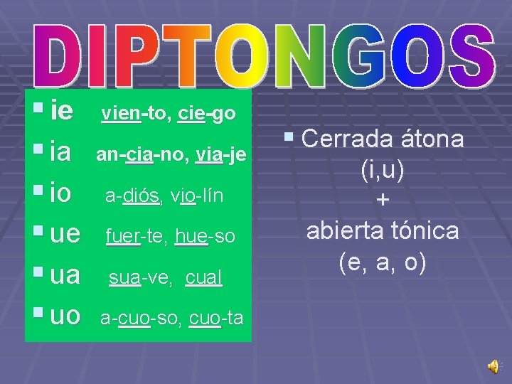LAS VOCALES EN ESPAOL DIPTONGOS Y TRIPTONGOS Carmen