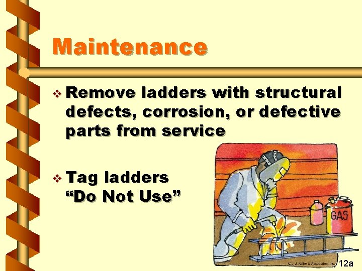 Ladders and Stairs Hazards of ladders v Falls