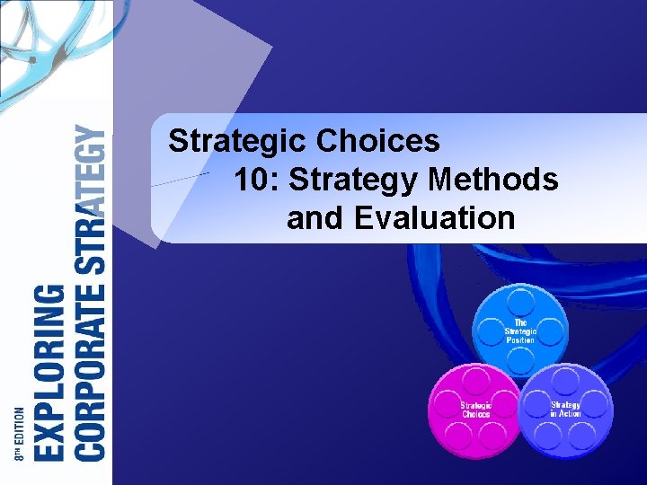 Strategic Choices 10 Strategy Methods and Evaluation Learning