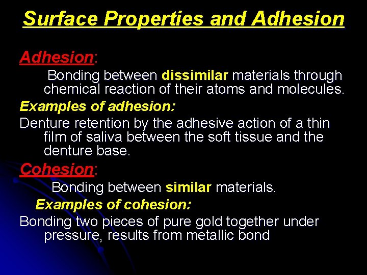 Surface Properties and Adhesion Bonding between dissimilar materials