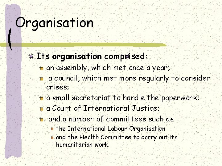 LEAGUE OF NATIONS 1920 1930 League of Nations
