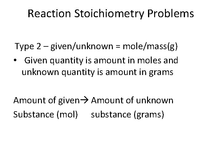 Stoichiometry From the Greek words stoicheion meaning element