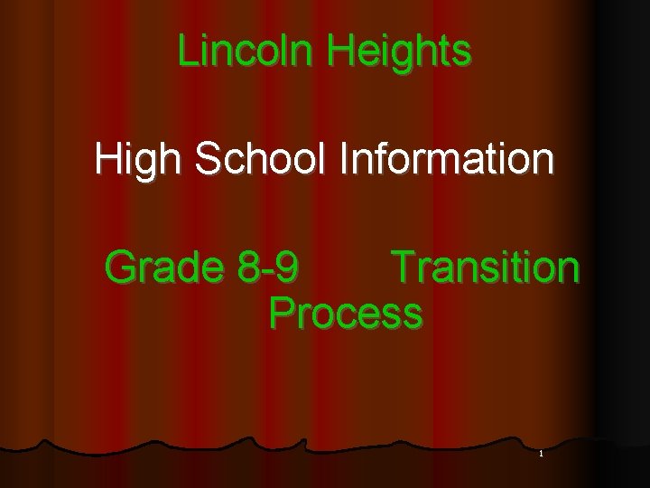 Lincoln Heights High School Information Grade 8 9