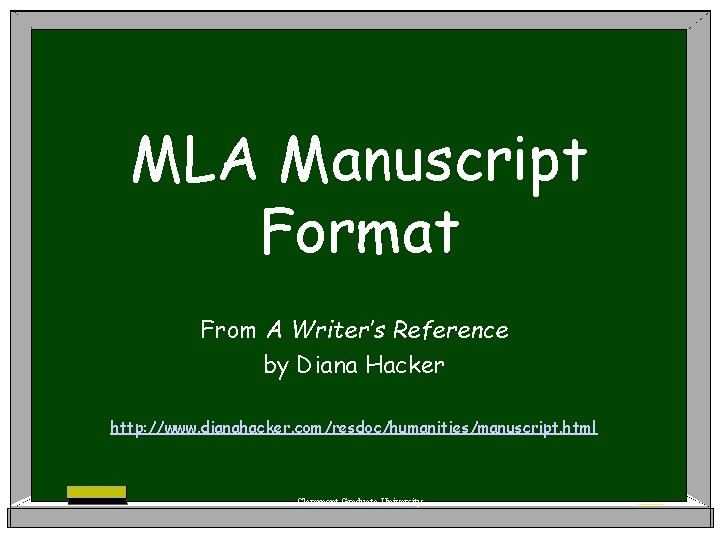 MLA Manuscript Format From A Writers Reference by