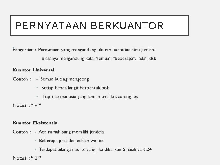 LOGIKA MATEMATIKA Standar Kompetensi Menggunakan logika matematika dalam
