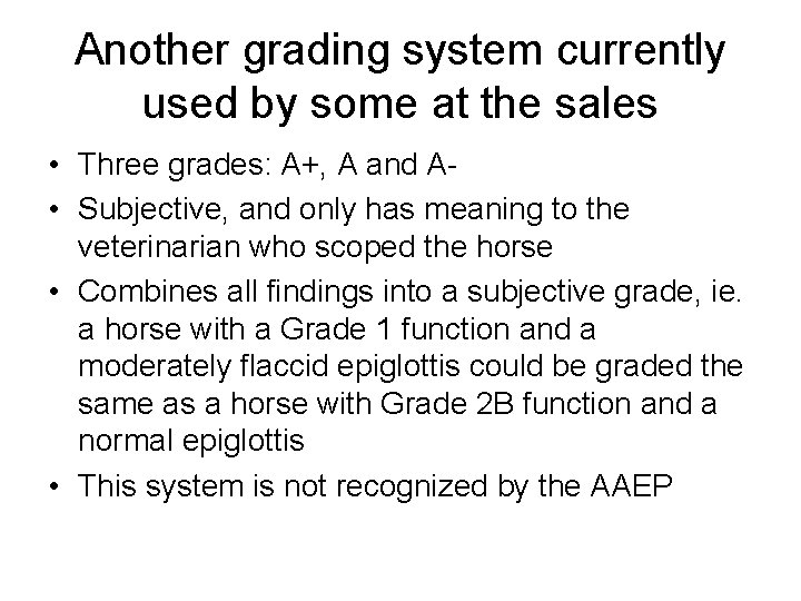 Endoscopic examination of the upper airway and standardized