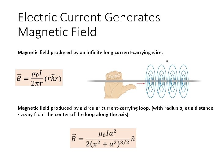 Chapter 12 Sources of Magnetic Fields Electric Current