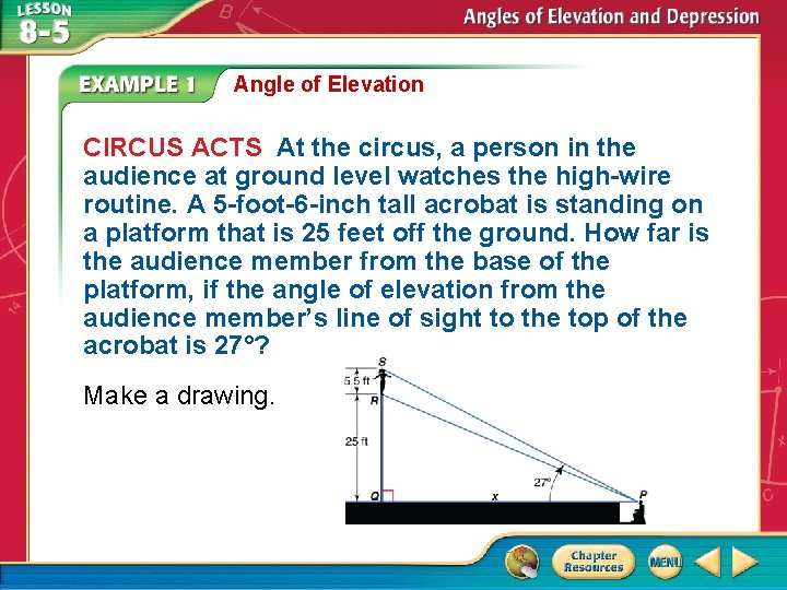 Angle of Elevation CIRCUS ACTS At the circus