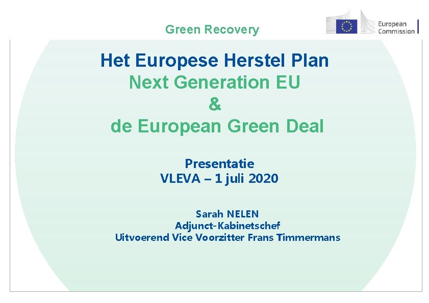 Green Recovery Het Europese Herstel Plan Next Generation