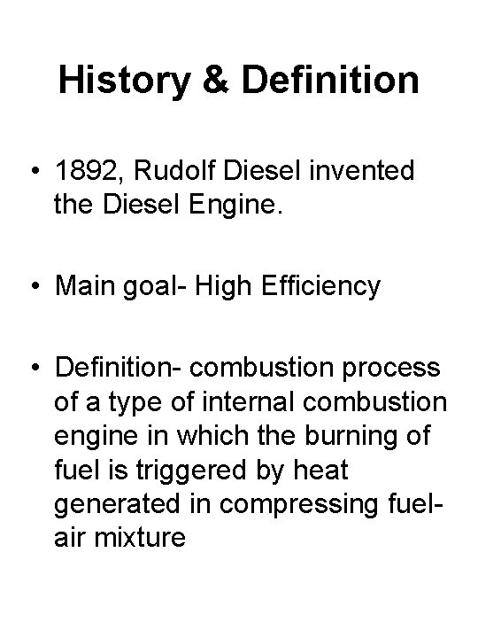 The Diesel Cycle By Marcus Low What is