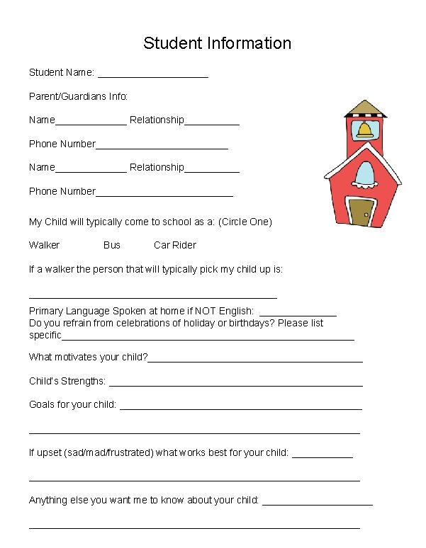 Student Information Student Name ParentGuardians Info Name Relationship