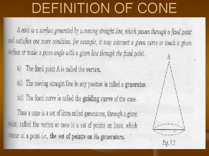 TOPIC CONE DEFINITION OF CONE HOMOGENEOUS EQUATION OF