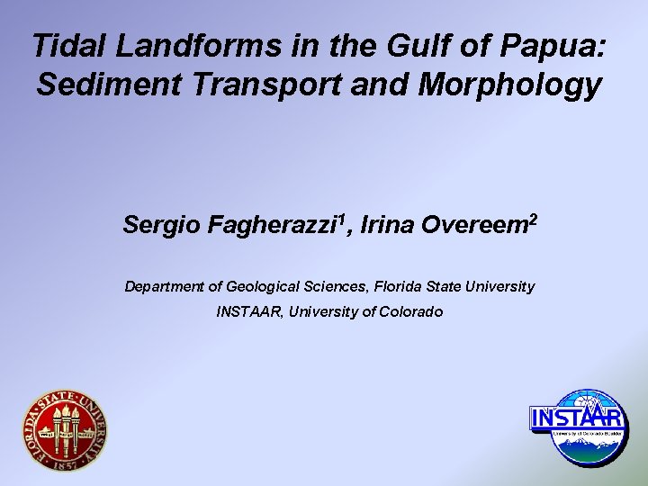 Tidal Landforms in the Gulf of Papua Sediment