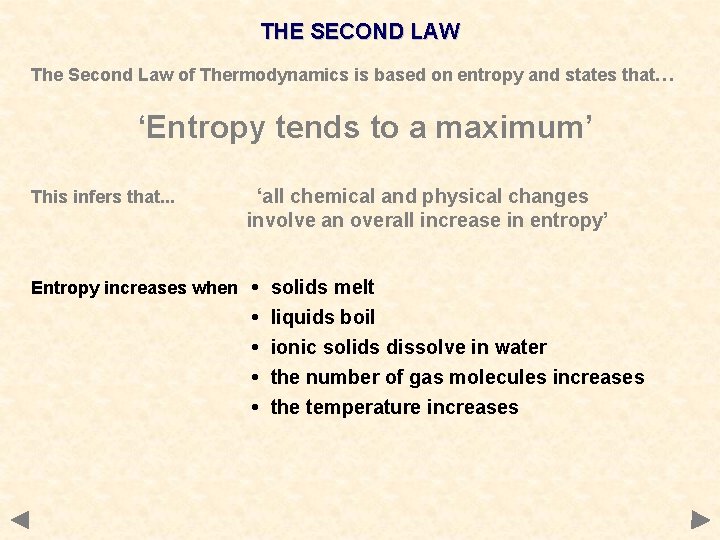 ENTROPY FREE ENERGY A guide for A level