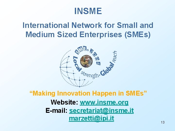 INSME International Network for Small and Medium Enterprises
