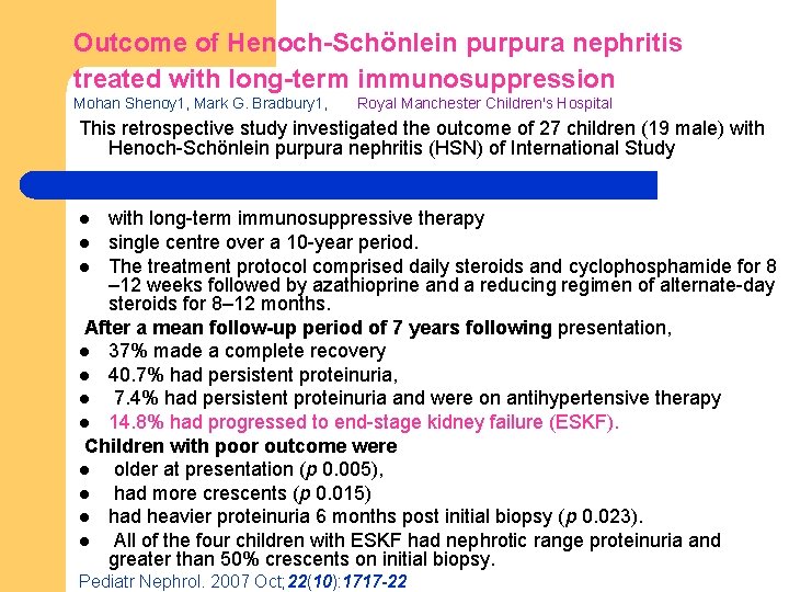 HenochSchnlein Purpura HSP anaphylactoid purpura l is a