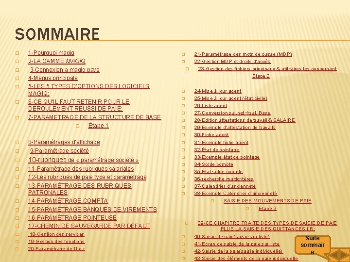 SOMMAIRE 1 Pourquoi magiq 2 LA GAMME MAGIQ