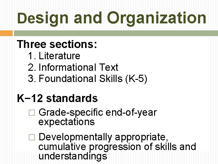 COMMON CORE STANDARDS ENGLISH LANGUAGE ARTS READING COLLEGE
