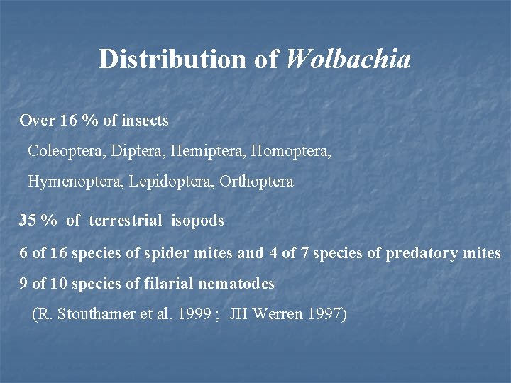 Biology of Wolbachia and Speciation Eunho Suh Department