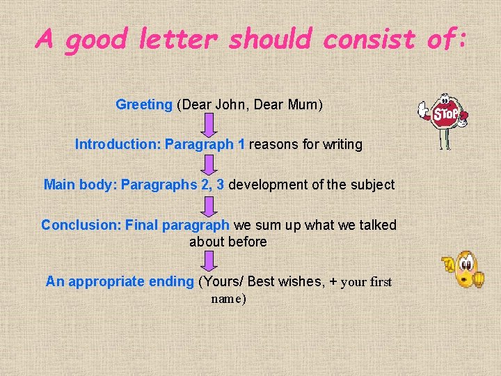 A good letter should consist of Greeting Dear